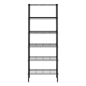 Furinno Wayar Metal Storage Shelf Rack, 6-Tier, 23 x 13 x 59, Black