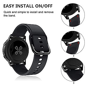 ViCRiOR Bands Compatible with 19mm ID205L Veryfitpro Smart Watch, Quick Release Soft Silicone Fadeless Pattern Printed Floral Replacement Band for ID205L, ID205G ID205 ID205U ID205S, Black