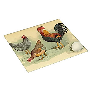 Italian Chickens Printed Drying Mat For Kitchen Ultra Absorbent Microfiber Dishes Drainer Mats Non-Slip Silicone Quick Dry Pad - 18 X 16inch