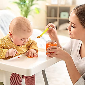 haakaa Baby Food Storage Containers with Silicone Lid, Baby Food Storage Jar Set, Freezer and Microwave Safe, 4PCS 4.2oz & 2PCS 7.2oz