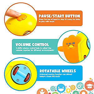 JOYIN Baby Toys Duck, Infant Musical Toys 18+ Months, Tummy Time Toys with Music & Lights, Light Up Learning Toys, Dancing Crawling Baby Toy, Baby Easter Basket Stuffers Gifts