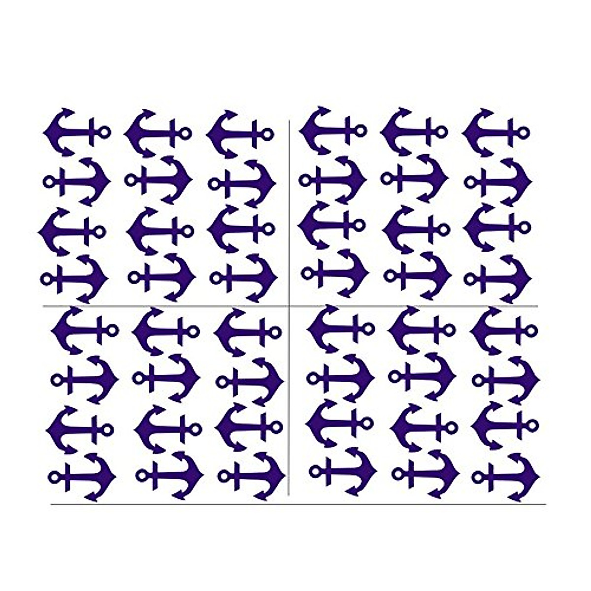 Set of 48 Anchor Pattern Wall Sticker Vinyl Sailing Nautical Wall Decal- Kids Boys Room Interior Home Decoration Mural (Dark Blue 55x78mm)