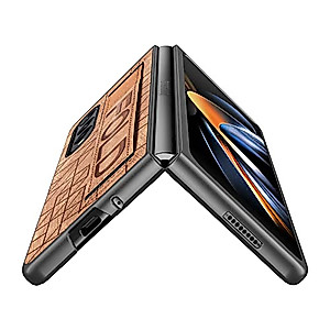 EAXER for Samsung Galaxy Z Fold 3 5G Case, Luxury Fashion Leather Case Cover with Wristband Strap & S Pen Holder Folding PU Leather Phone Case (Brown)