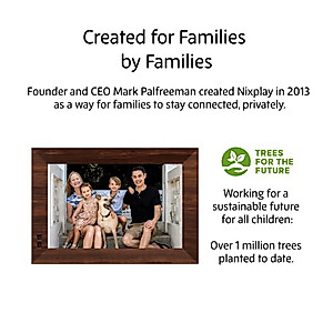 Nixplay 10.1 inch Smart Digital Photo Frame with WiFi (W10F) - Wood Effect - Share Photos and Videos Instantly via Email or App