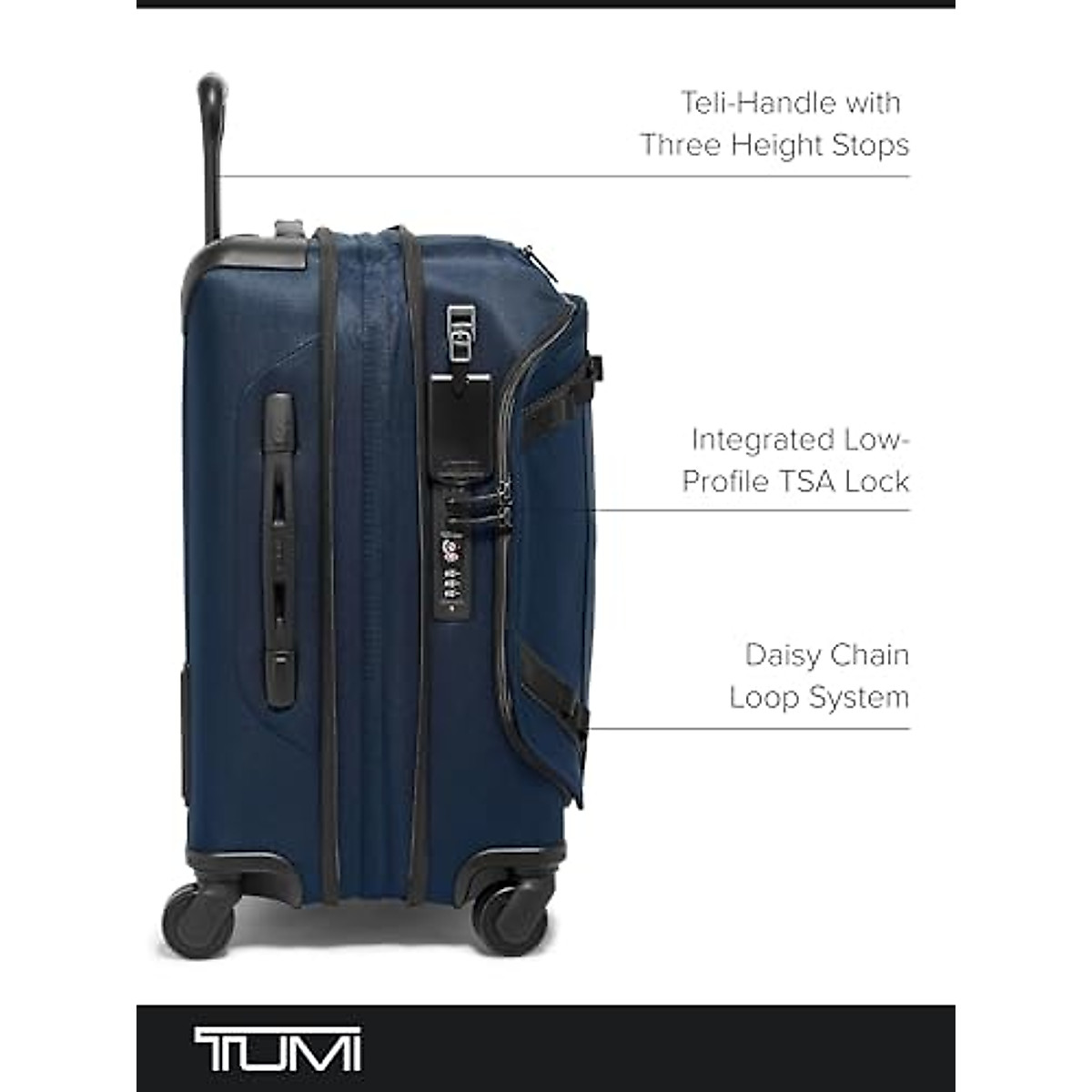 TUMI - Alpha Bravo Continental Front Lid Expandable 4 Wheeled Carry-On - Expandable Luggage - 21.8" X 16.0" X 9.0" - Navy