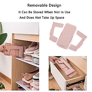 Fuduovang Shoe Slots Organizer 8 Pack, Double Layer Stack Shoe 50% Space-Saving Storage Shoe Rack Detachable and combinable simple shoe rack creative storage shoe rack household shoe storage rack