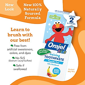 Orajel Kids Elmo Training Toothpaste Fluoride-Free; #1 Pediatrician Recommended Fluoride-Free Toothpaste*, 1.5oz Tube