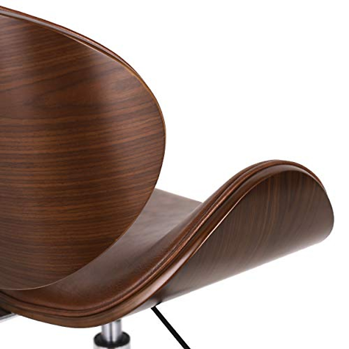 Christopher Knight Home Dawson ARMLESS Office Chair, Cognac Brown + Chrome + Walnut