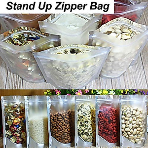 Mylar bags for food storage, 20 Pieces Aluminum sealable ziplock bag, Good for Food, Beans, Grain, Airtight sealing mylar bag 4 sizes aluminum foil bags, (4x6 5x8 6x9 7x10)
