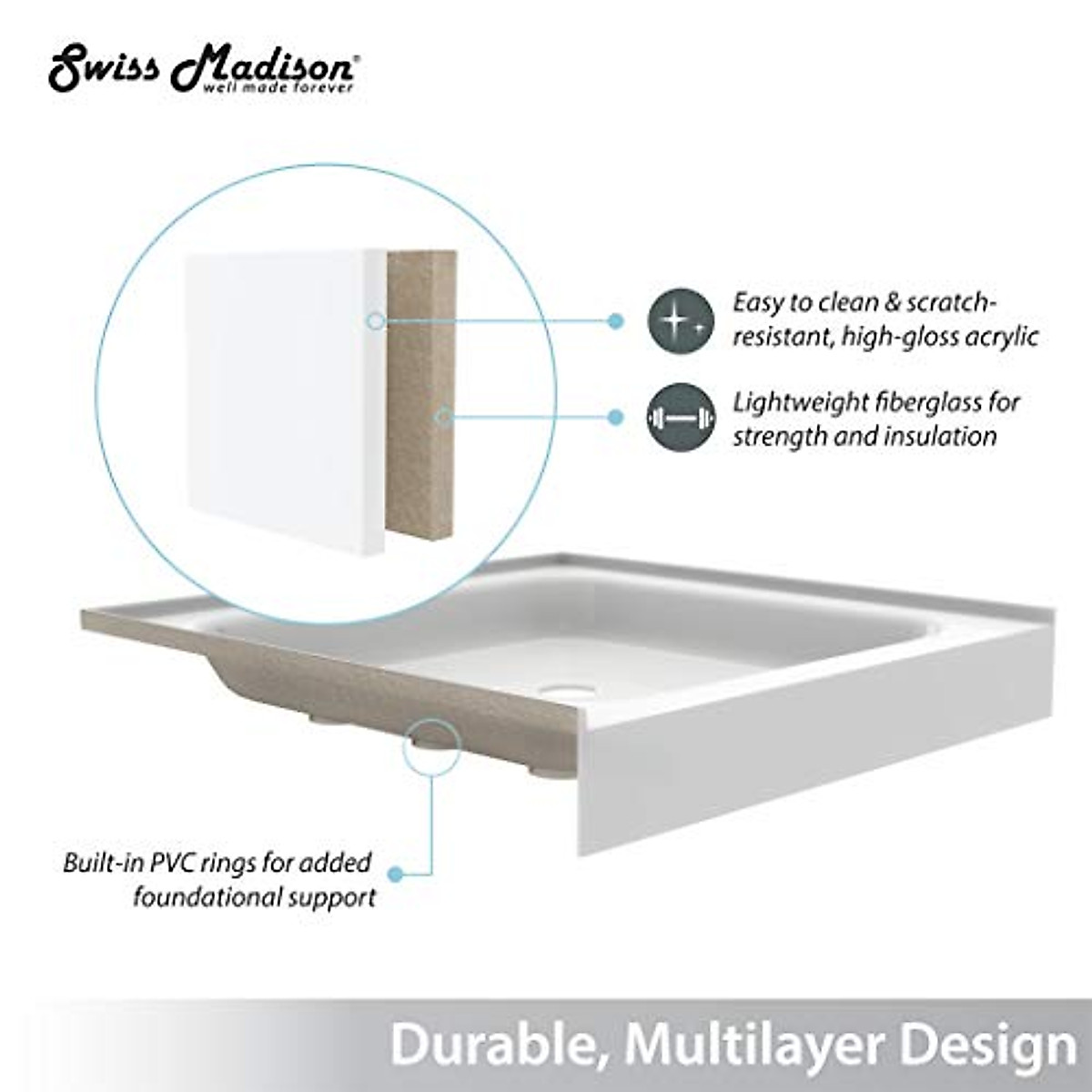 Swiss Madison SM-SB510 Voltaire 48x36 Shower Base