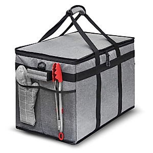 The HOT Box Insulated Food Delivery Bag - Premium Quality Bag for Hot and Cold Food for Uber Eats DoorDash Instacart Postmates Groceries Restaurants - XXL Sized Excellent for Catering - 23"x14"x15"