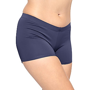 STRETCH IS COMFORT Women's Nylon Booty Shorts Navy Blue Medium