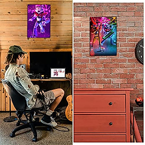 Pounchi FNAF Security Breach Wall Poster （8-Pack） 11.5" x 16.5" FNAF Unframed Version HD Canvas Printing Poster for Living Room Bedroom Club Wall Art Decor for Teens
