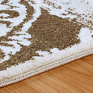 SUPERIOR Mystique Modern Geometric Paisley Polypropylene Indoor Area Rug, 8x10, Beige