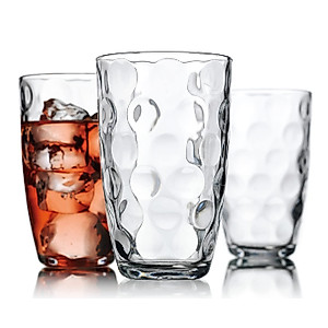 Glaver's Drinking Glasses Beer Pint 16 Oz. Glass Cups Set of 10, Tumbler Berverage Set. Collins Glasses for Water, Juice, and Coctails. Barware and Everyday Home Use. Dishwasher Safe.