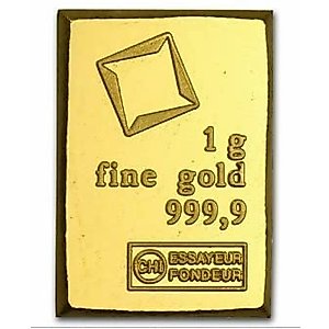 Valcambi 1gram Combibar .999 Fine Gold Bar