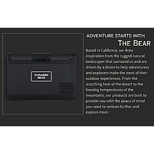 Explorer Bear 12 Volt Refrigerator 12V Car Fridge 40L/42.3Qt 12/24V DC 110-240V AC Portable Freezer Compressor Cooler 0℉-50℉ 3-Year Warranty For Truck Van RV SUV Boat Trailer Travel Road Trips Camping