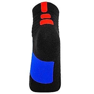 Toes&Feet Men's 2-Pack Black Anti Odor Blister Proof Ankle Compression Basketball Socks