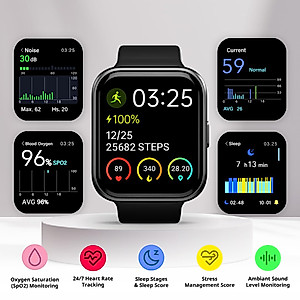 Spade & Co Health Smartwatch 3 - Health, Fitness & Activity Tracker with 10+ Day Battery Life, Alexa Built-in, Bluetooth Call, Sleep Monitor, Waterproof for iPhone & Android, Men & Women