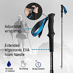 N/H 2pc-Carbon Fiber Collapsible Trekking Pole -Ultralight Hiking or Walking Stick - Strong Lightweight Quick Lock Stick for Men Womem
