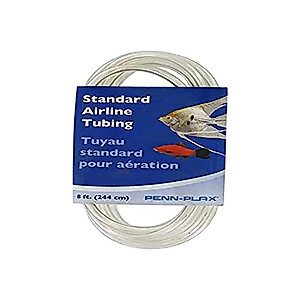PENN-PLAX Standard Airline Tubing for Aquariums – Clear and Flexible – Resists Kinking – Safe for Freshwater and Saltwater Fish Tanks – 8 Feet