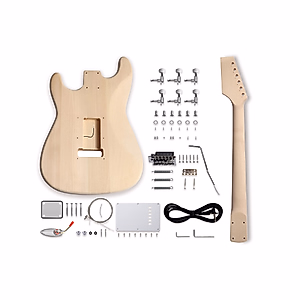 Fistrock DIY Electric Guitar Kit Beginner Kits 6 String Right Handed with Basswood Body Maple Neck Poplar Laminated Fingerboard Build Your Own Guitar.
