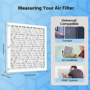 UBeesize Reusable Air Filter 14x14x1 (6-Pack), MERV 8 MPR 700 AC/HVAC Furnace Filters,Deep Pleated Air Cleaner, (Actual Size 13.5 x 13.5 x 0.8 Inches),1x Reusable ABS Frame+6 x Filter,Easy Close/Open