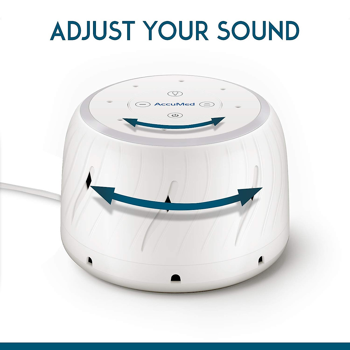 AccuMed White Noise Machine with Real Fan, Adjustable Volume, Non-Looping Sound Machine for Sleeping, Adults and Baby, Night Light, Privacy for Office, Sleep, Relaxation, Travel Portable (AC-WN106)