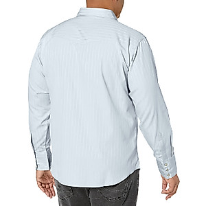 Wrangler mens Sport Western Two Pocket Long Sleeve Snap button down shirts, Blue, Medium US