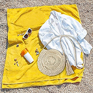 Straw Shoulder Bag, Kadell Women Handmade Summer Beach Crossbody Bag, for Travel Outing Dating Outgoing, for Girls Ladies Women, comes with tassels, Beige