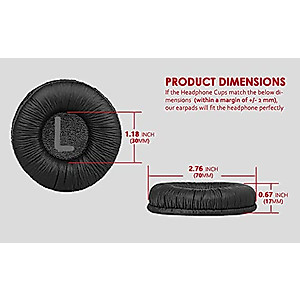 Zotech Leather Replacement Ear Pads Memory Foam Pads for Sony MDR-ZX110/MDR-ZX330BT/V150/WH-CH500; JBL Tune 600bt/T500BT/T450BT (Black)