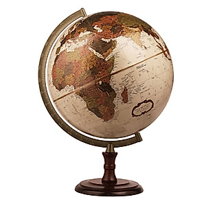 Replogle Superior- Bronze Metallic Desktop World Globe, Raised Relief (12"/30cm diameter) made in USA