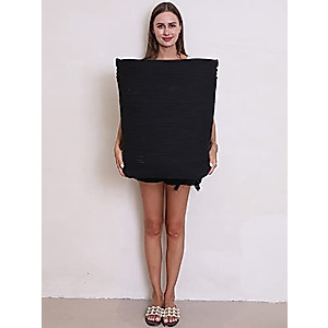 16"x13"x22" Extra Large Rectangular Storage Basket, Cotton Rope Storage Baskets, Woven Laundry Hamper, Toy Storage Bin, for Toys Blanket in Living Room, Baby Nursery, All Black