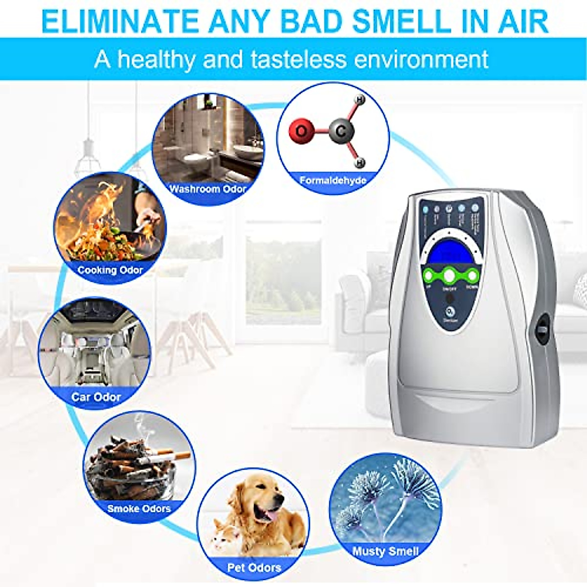 VTAR Ozone Machine, 500mg/h Multipurpose Ozone Machine Purify Air,Water,Fruits,Vegetables,Toothbrushes,Aquarium.Fruit Cleaner Device in Water