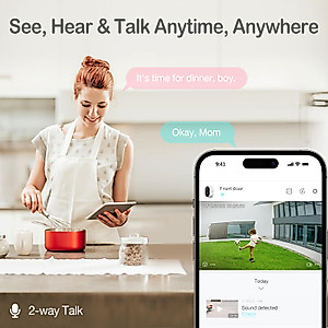 Sense-U Baby Security Camera 2 for Outdoor or Indoor, HD Smart Monitor for Baby, Pet, Human, with Night Vision, PIR Motion Detection, Siren Alarm, No Monthly Fee