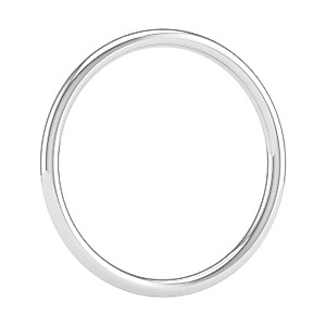 14K White Gold 1.5mm Plain Wedding Band (Ring Size 5)