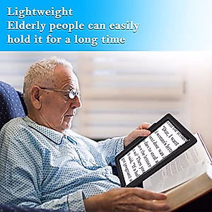 5X Full-Page Magnifying Glass for Reading, Handheld Lightweight Magnifier Provide Large Page Viewing Area Perfect for Reading Small Prints and Low Vision Person Black