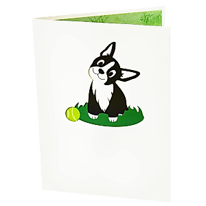 GREETING ART Dog Pop Up Card,3D Pop Up Card,Pop Up Birthday Card,Boston Terrier Pop Up Card, Dog Lover Card,Thank You Card for Mothers Day, Fathers Day,Valentines Day, Birthday, All Occasion