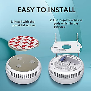 Ecoey Smoke Detector, Smoke Alarm with Advanced Photoelectric Technology, Fire Alarm Smoke Detector with Test Button and Low Battery Reminder, Fire Alarm Used in Bedroom, Home, FJ138, 1 Pack