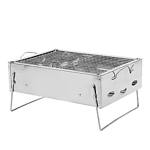 Premium Foldable Stainless Steel BBQ Grill - Portable Charcoal Grill for Outdoor Picnics, Camping, and Cooking Adventures