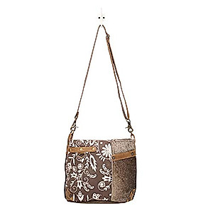 Myra Bag Linaria Upcycled Canvas & Cowhide Shoulder Bag S-1505