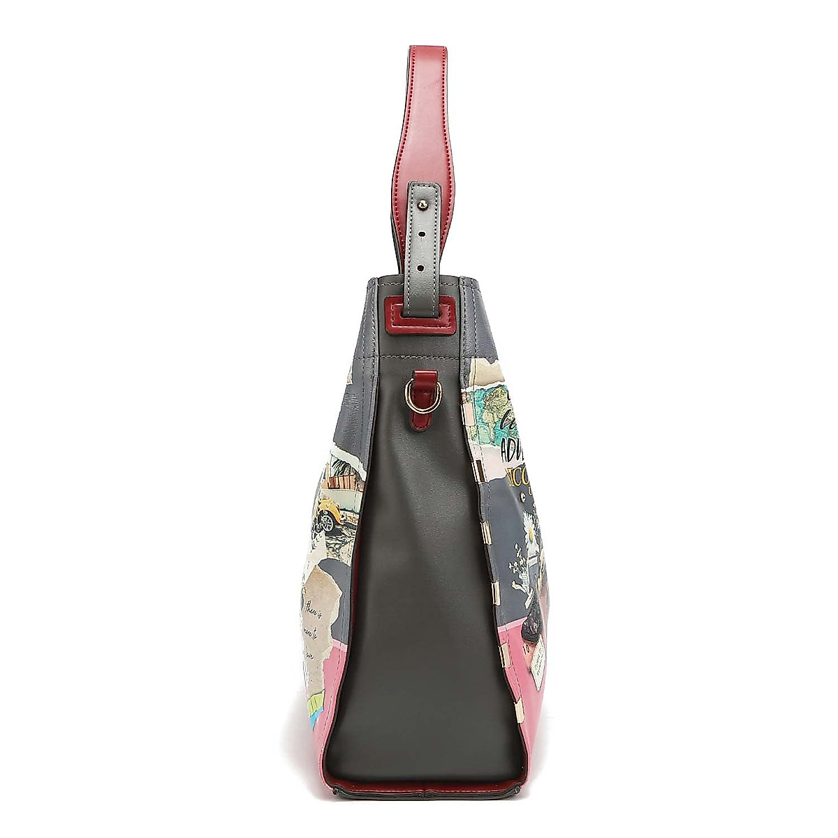 Nicole Lee Journey of Stephanie Shoulder Bag, Large Vegan Leather Hobo Handbag with Optional Crossbody Strap