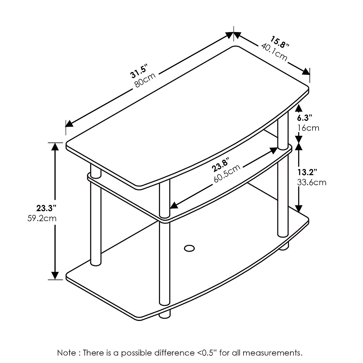 Furinno Turn-N-Tube 3-Tier Entertainment Center and End Table Bundle
