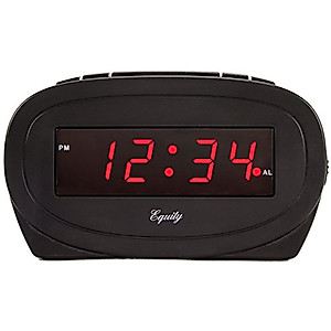 Equity by La Crosse 30228 LED Alarm Clock,Black 4.50"W x 1.85"D x 2.65"H