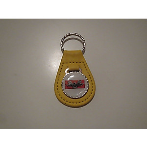 1962 1963 1964 GALAXIE 390 BIRD WHITE RED & GOLD LOGO LEATHER KEYCHAIN - YELLOW