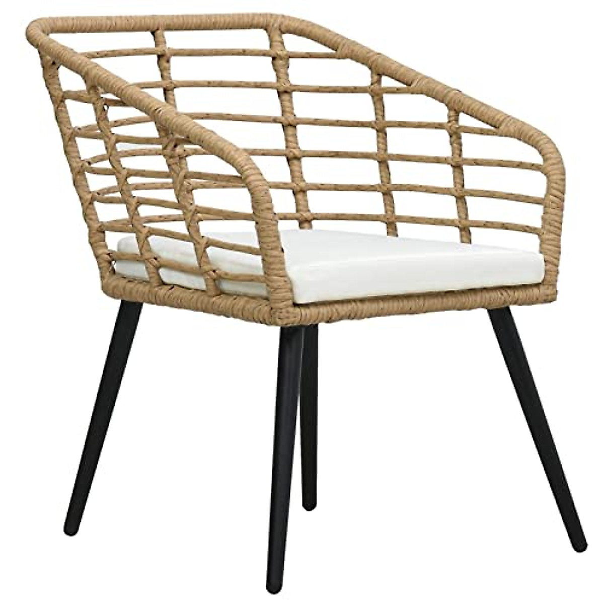 Camerina 3 Piece Patio Bistro Set Bistro Set Patio Furniture Set Patio Bistro Set Outdoor Patio Table and Chairs Poly Rattan Oak 48577