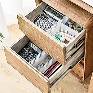 GesangF 20PCS DIY Plastic Grid Drawer Dividers, Large Adjustable Drawer Storage Organizer (38cmx11cm) for Clutter Kitchen Cutlery Dresser Makeup Tools Socks Can Help Tidy Office Desk Clinic Bedroom