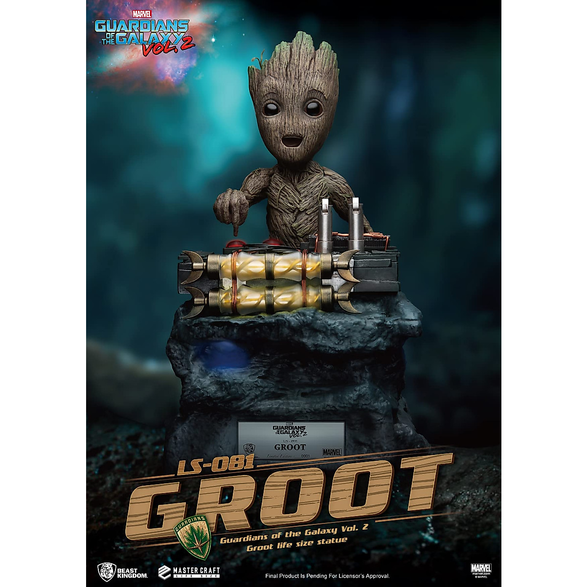Beast Kingdom Guardians of The Galaxy Vol. 2: Groot LS-081 Life-Size Statue, Multicolor