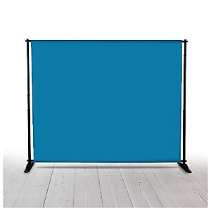 BannerBuzz Photography Backdrop Stand 10’ X 8' Background Support System for Photo Studio, Wedding, Portrait & Video Shoot (Graphic: 10' W X 8' H, Blue)