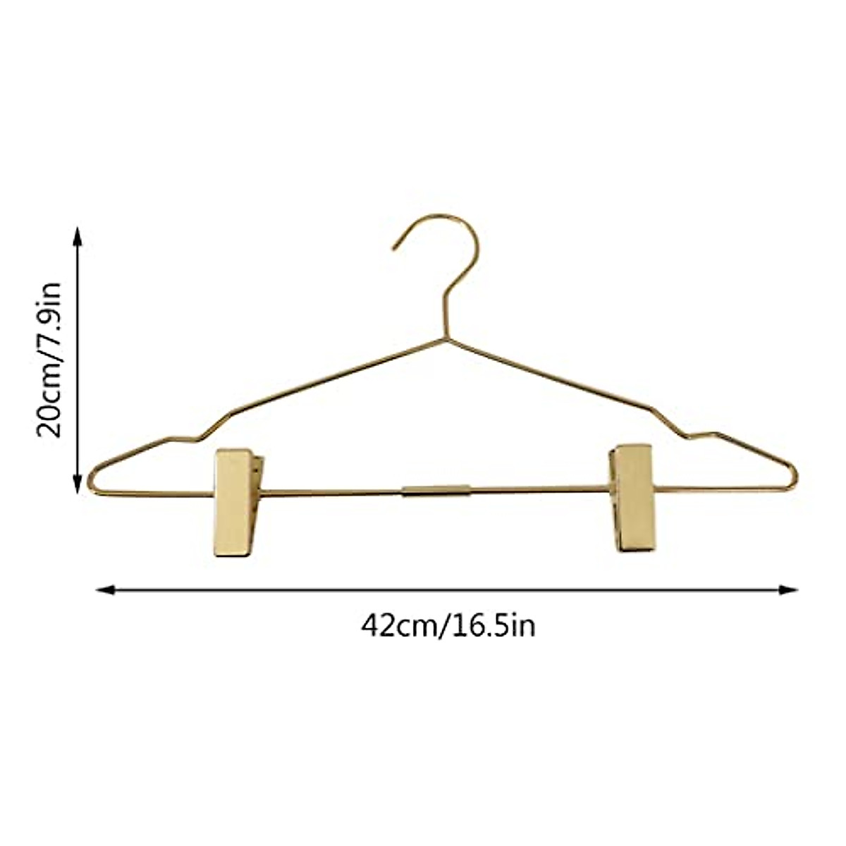N/A 5pcs Metal Trouser Hanger for Trousers Socks & Skirts Hanging Rack Space-Saving Clothes Hangers Clothing Storage (Color : Gold)